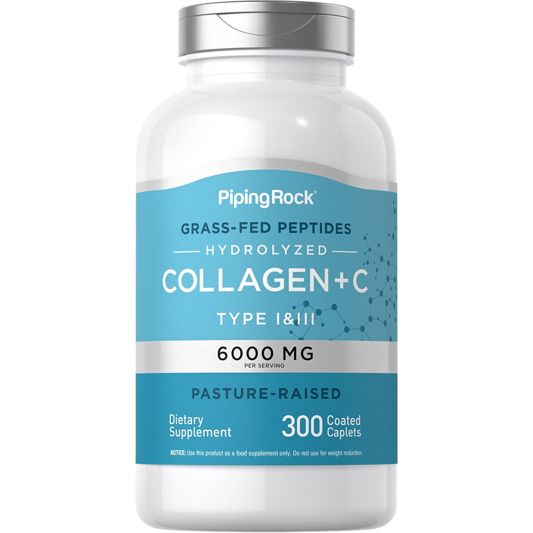 Piping Rock Collagen Pills 6000mg | 300 Caps | Type I & III | Non-GMO ...