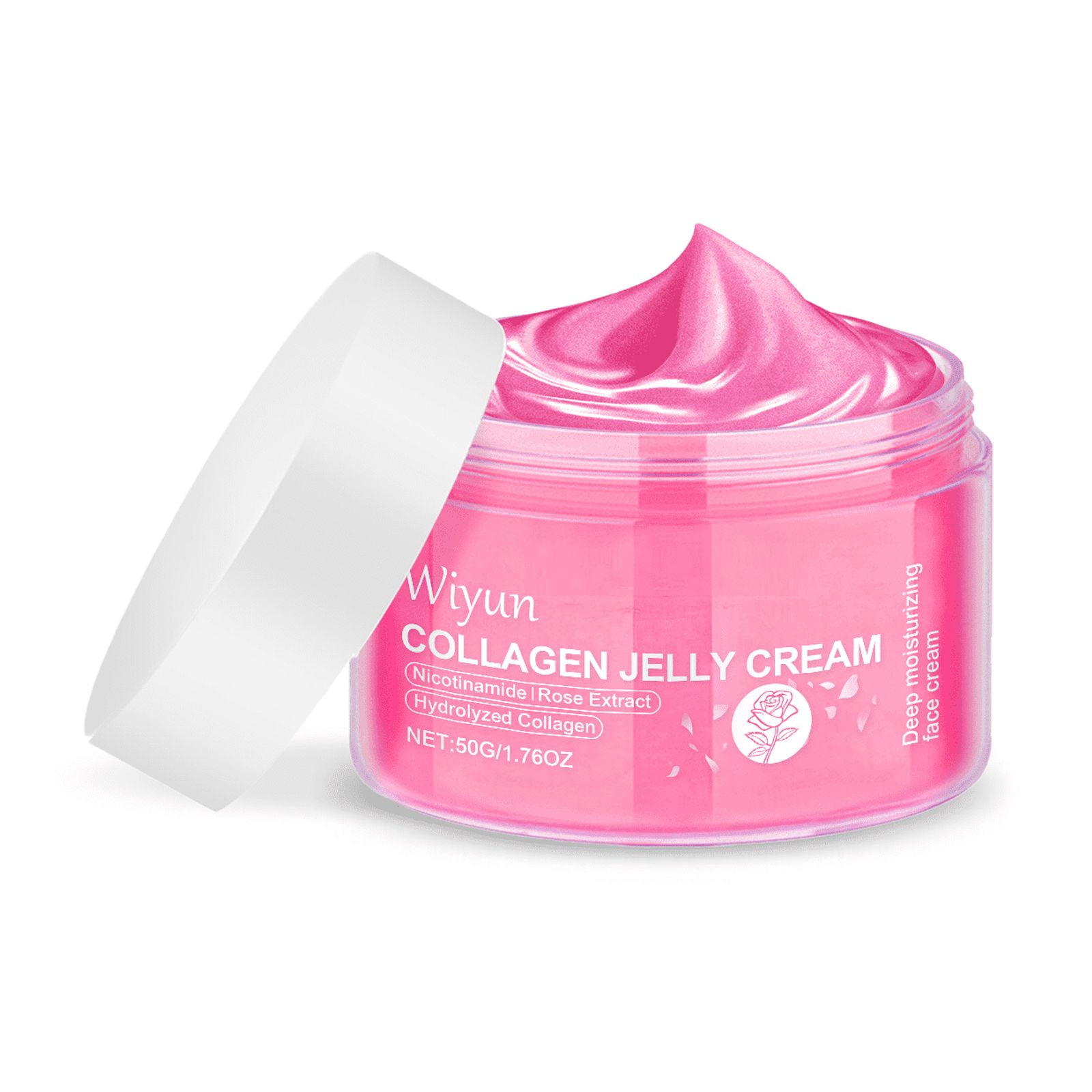 Collagen Rose Jelly Cream - Moisturizing, Brightening, Soothes Skin, Gel Texture, Refreshing and ...