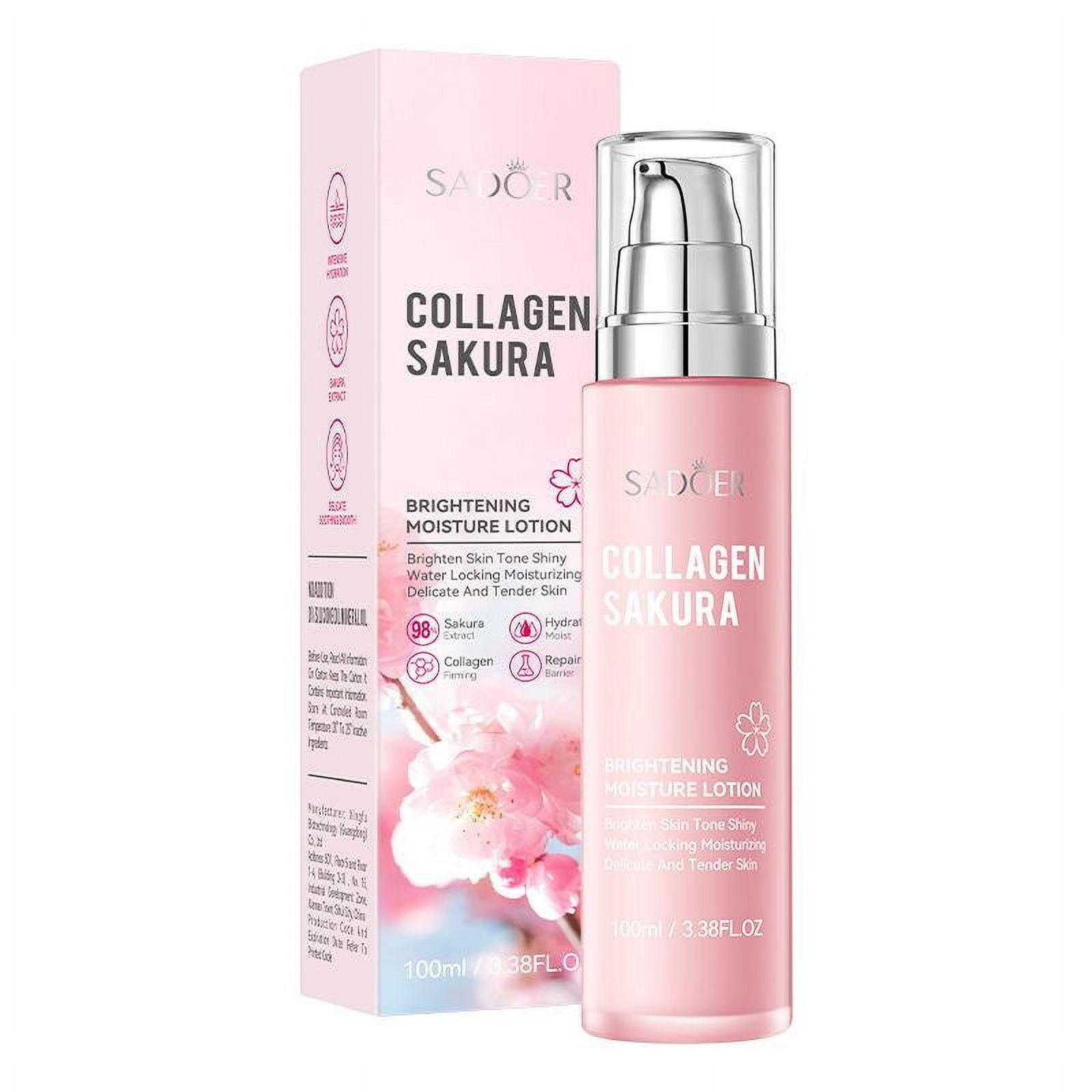 Collagen Sakura Brightening Moisture Lotion,Brighten Skin Tone Shiny ...