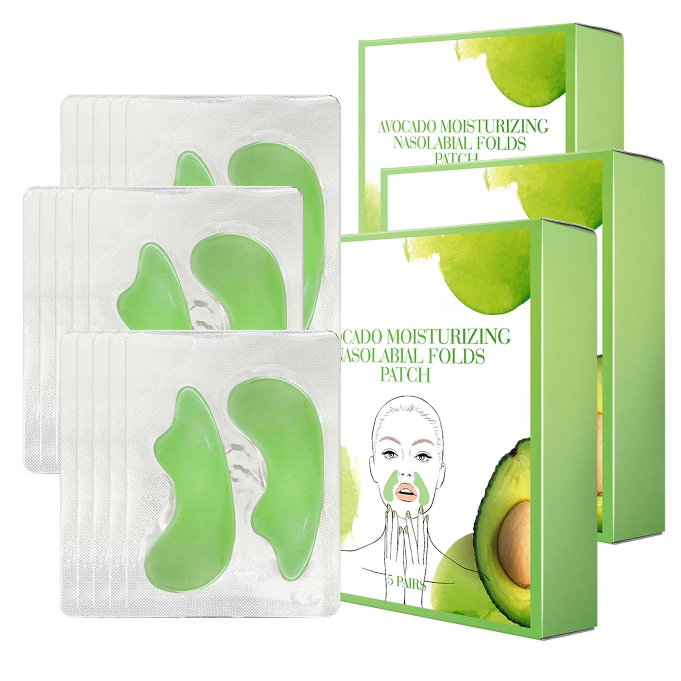 Collagen Smile Line Patches, 15Pairs Avocado Face Patches for Wrinkles ...