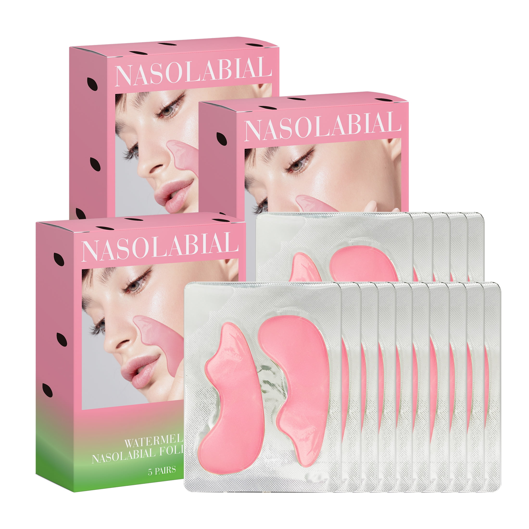 Collagen Smile Line Patches, Fine Lines and Wrinkles Treatment, 15Pcs Watermelon Face Patches ...