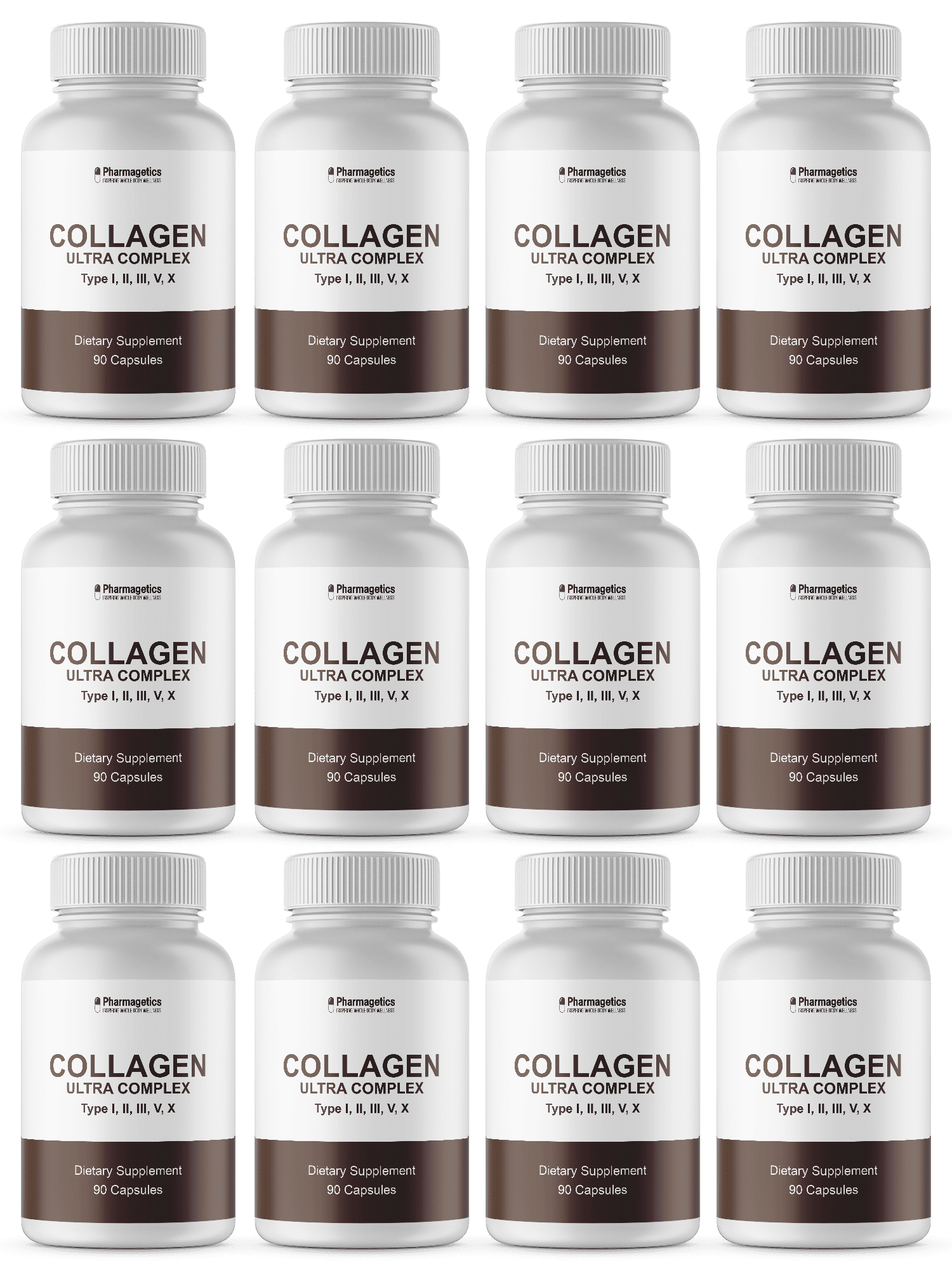 Collagen Ultra Complex Types I, II, III, V & X - 12 Bottles 1080 ...