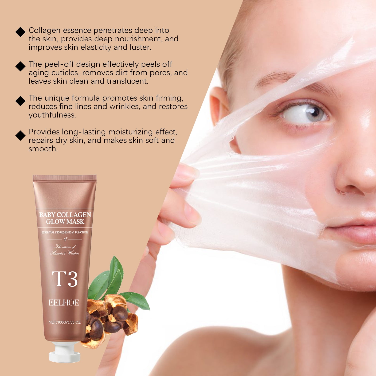 Collagen peel tear mask, moisturizing and moisturizing, anti-wrinkle ...