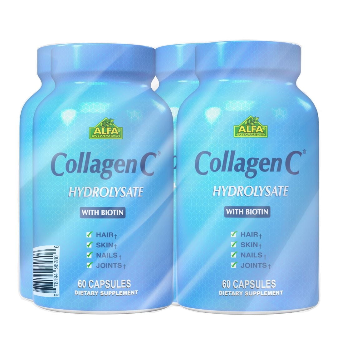 CollagenC Hydrolysate - Collagen Capsules with Biotin & Vitamin C - 60 ...