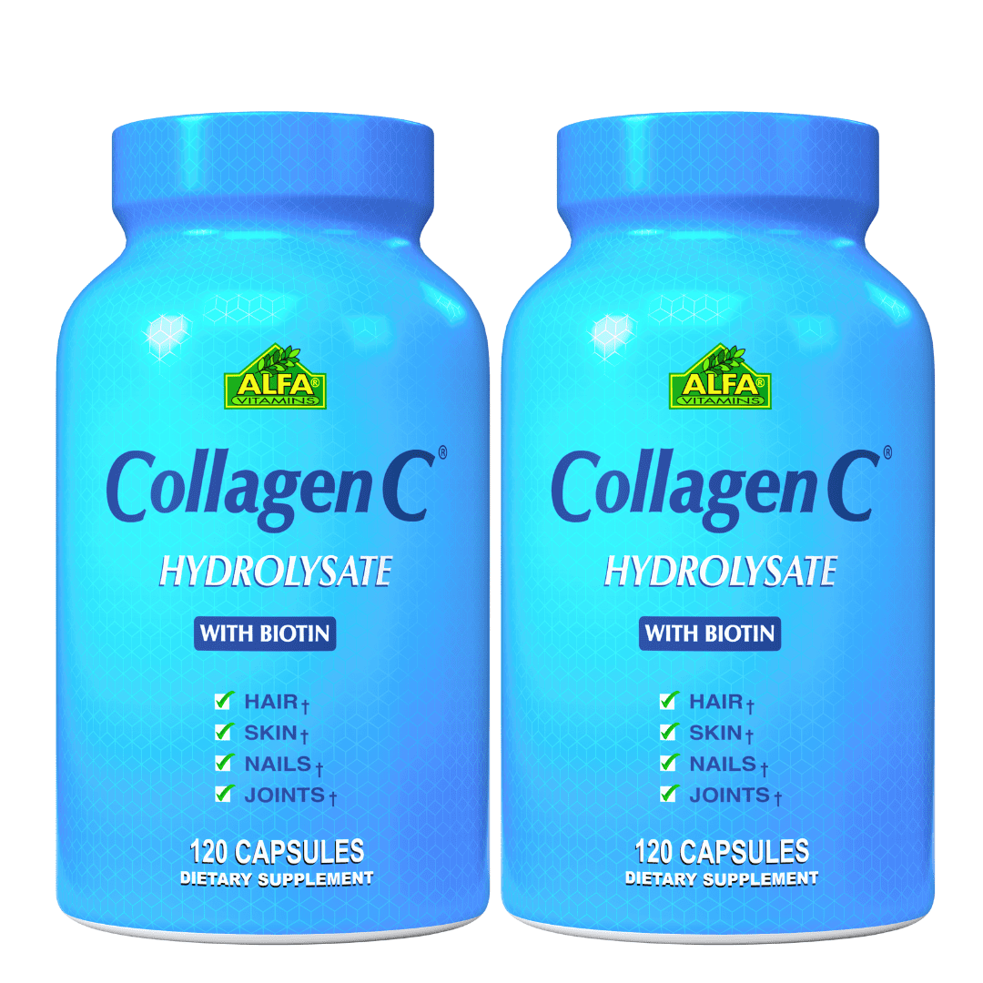 Alfa Vitamins CollagenC - Skin/Hair/Nails/Joints Supplement - 120 Caps ...