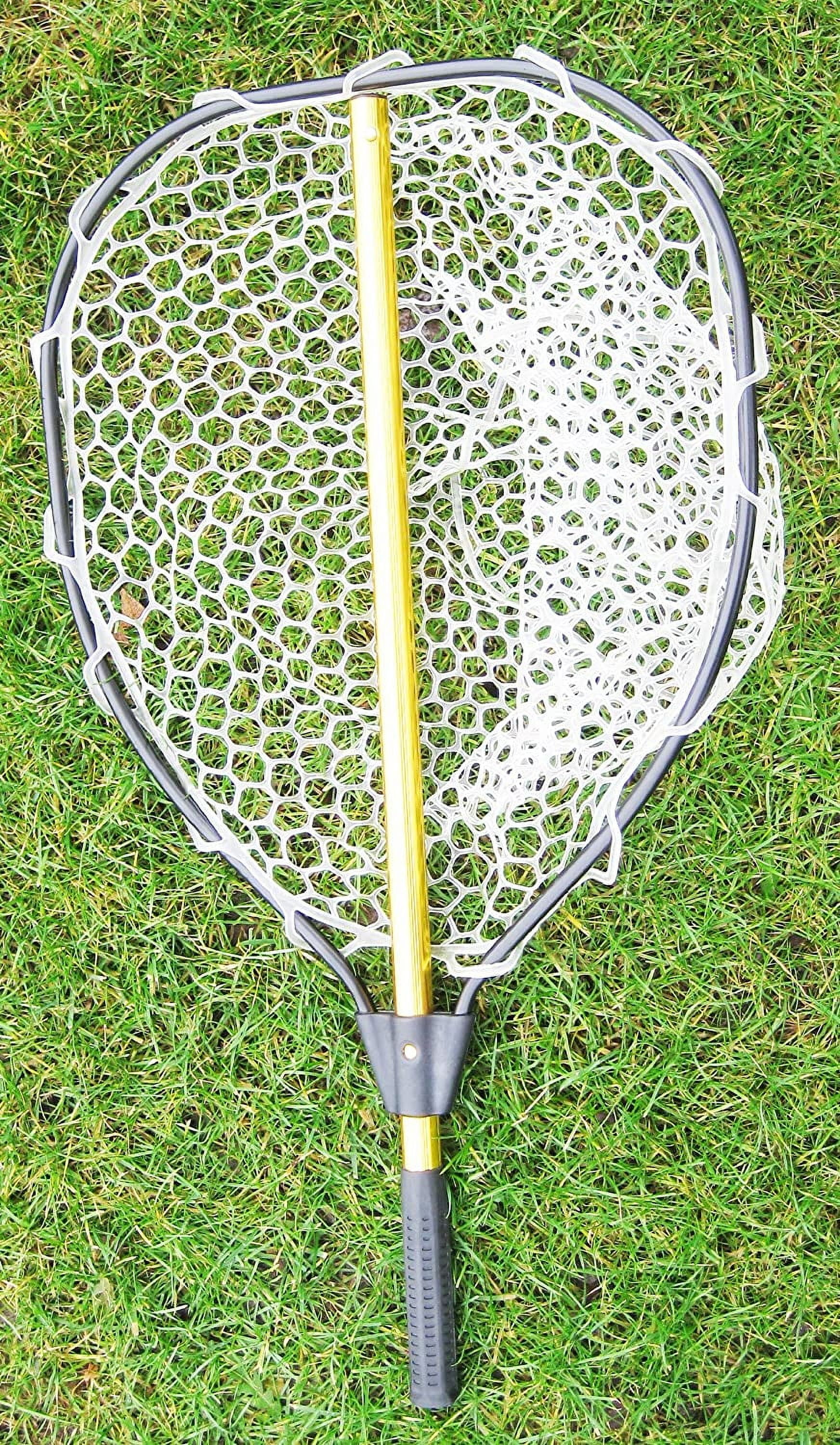 Collapsable Aluminum Landing net with Rubber net (Total Length:47";Hoop ...
