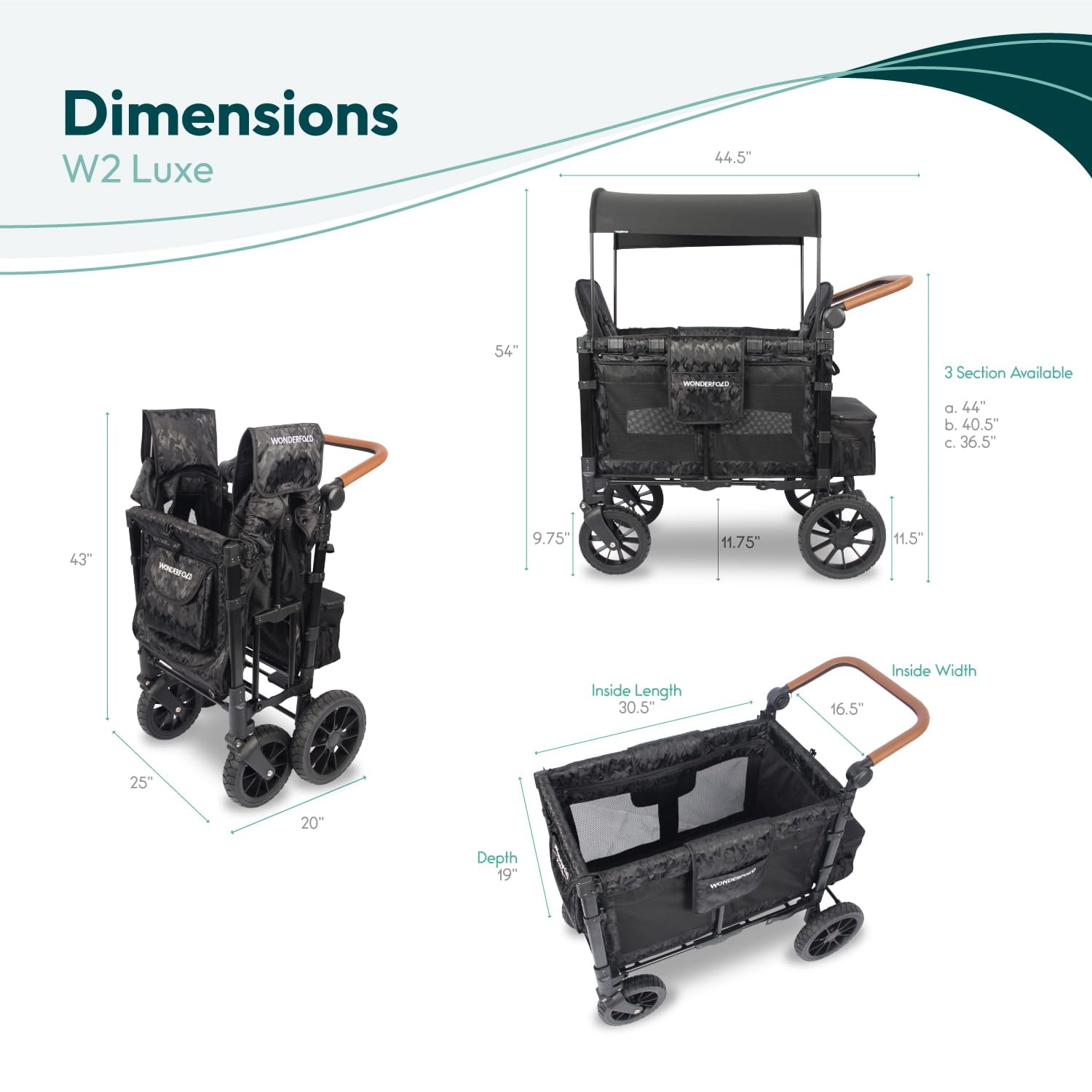 Collapsible 2-Seater Stroller Wagon with Canopy, Mesh Ventilation, and ...