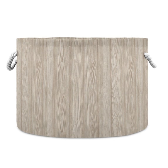 Collapsible 20" Round Storage Basket with Handles Laundry Hamper Open ...