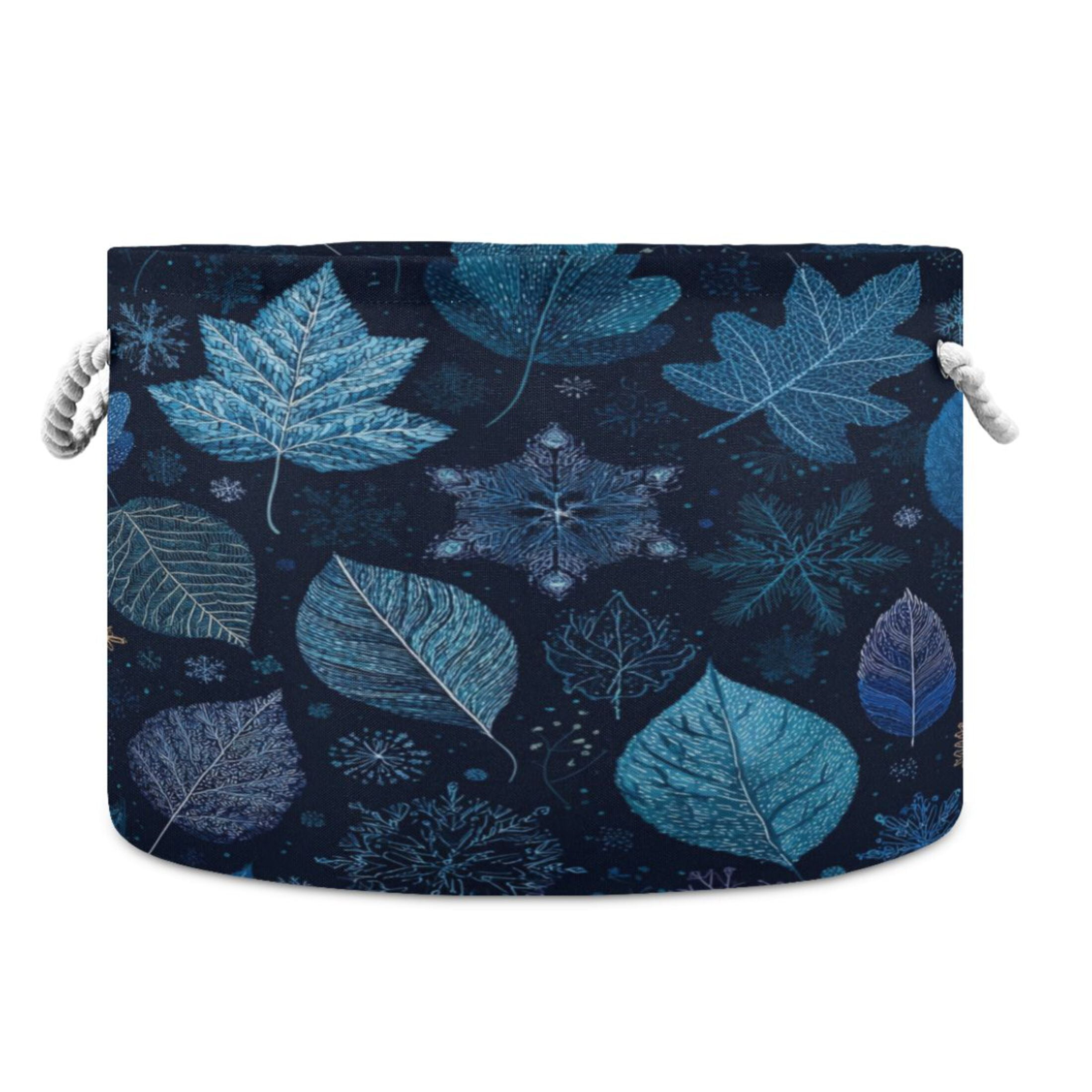 Collapsible 20" Round Storage Basket with Handles Laundry Hamper Open ...