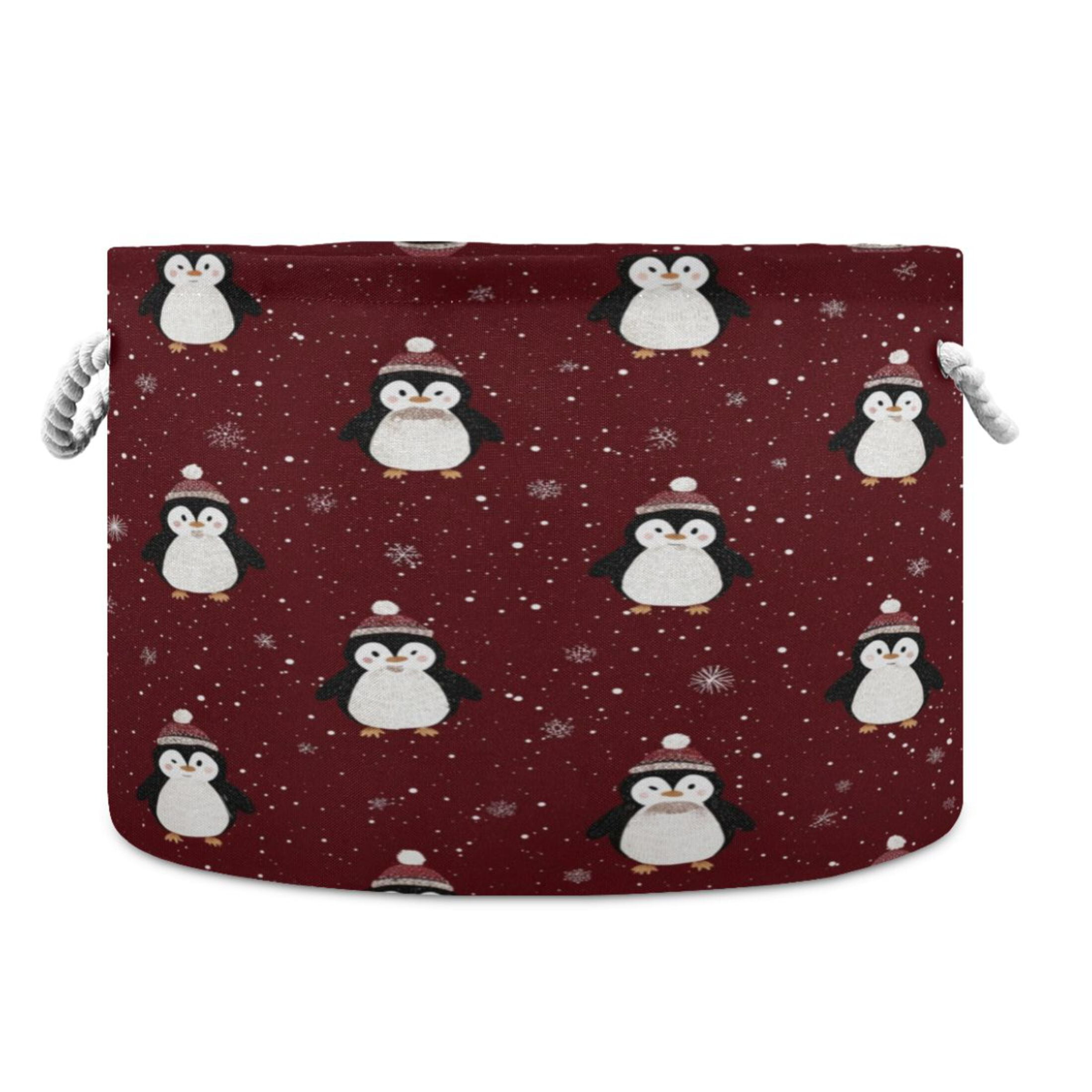 Collapsible 20" Round Storage Basket with Handles Laundry Hamper Open ...