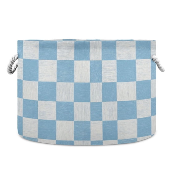 Collapsible 20" Round Storage Basket with Handles Laundry Hamper Open ...