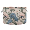 Collapsible 20" Round Storage Basket with Handles Laundry Hamper Open ...