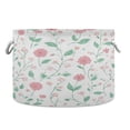 Collapsible 20" Round Storage Basket with Handles Laundry Hamper Open ...