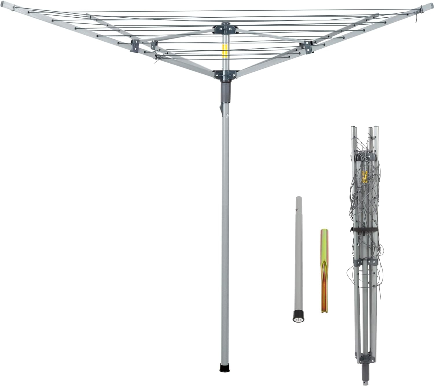 Collapsible 4-arm Rotary Outdoor Umbrella Drying Rack Clothes Dryer ...