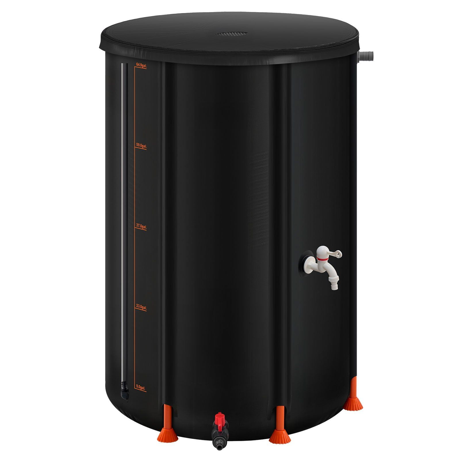 Collapsible 66 Gallon Rain Barrel with Spigot,Portable Rainwater ...