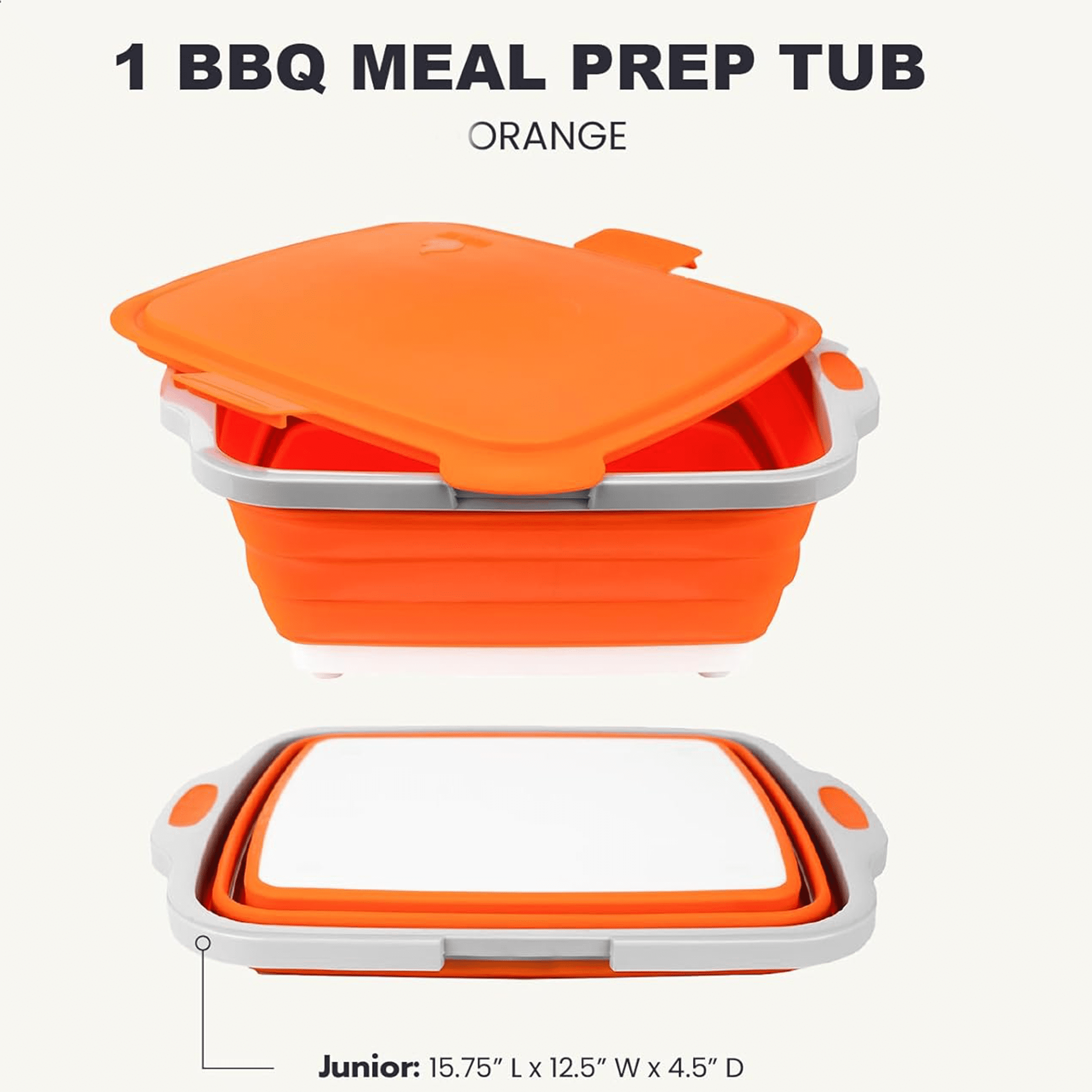 Collapsible BBQ Prep Tub with Cutting Board & Locking Lid – Space ...