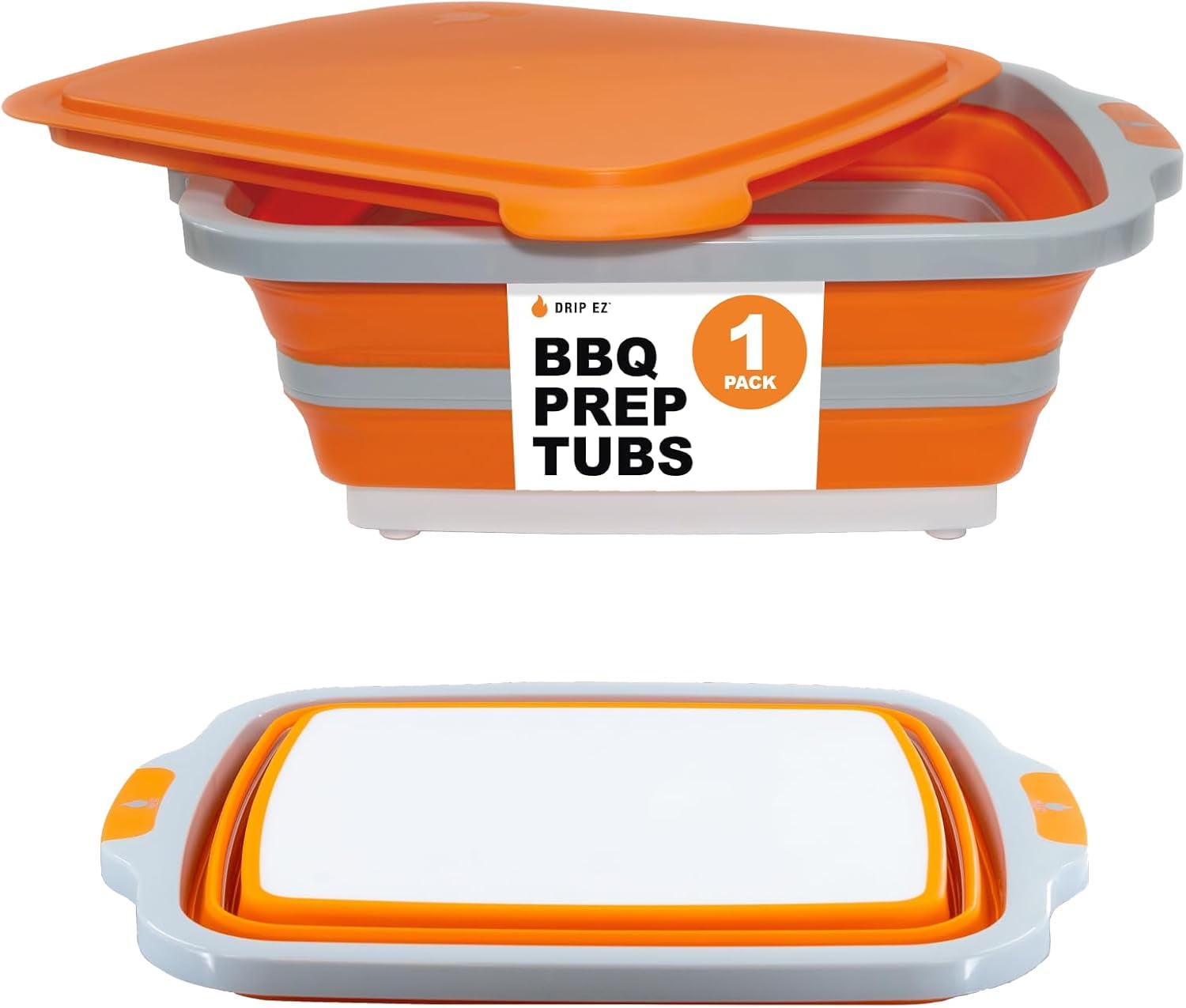 Collapsible BBQ Prep Tub - For Meal Prep, Marinating, Food Storage ...