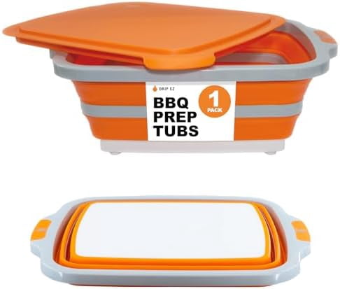 Collapsible BBQ Prep Tub (V1) - For Meal Prep, Marinating, Food Storage ...