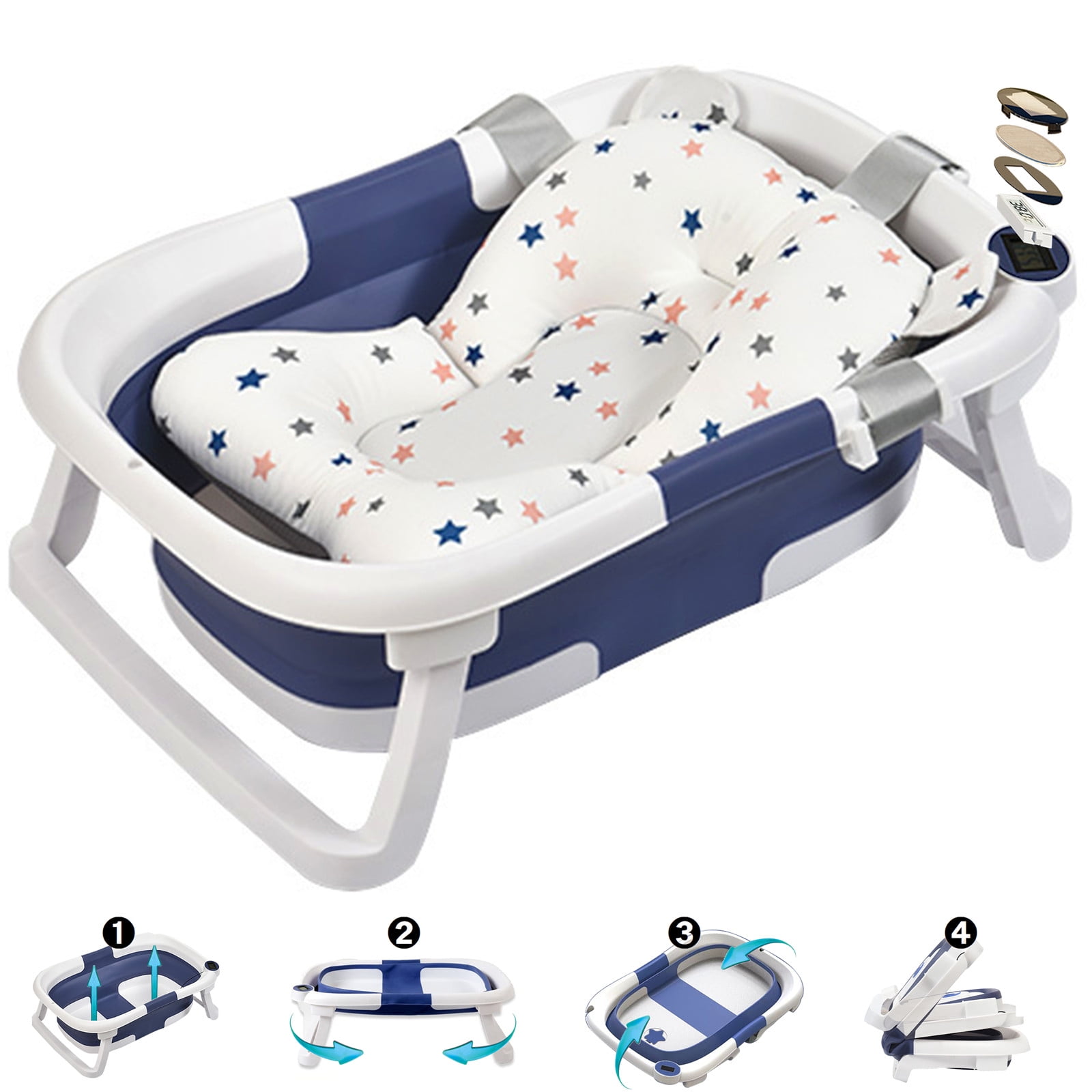 Collapsible Baby Bathtub for Infants to Toddler, Portable Travel ...
