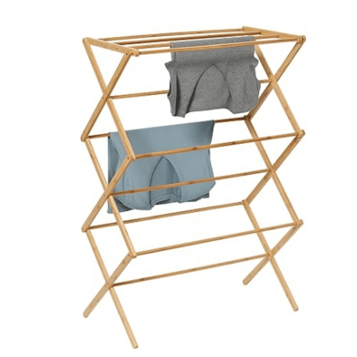Collapsible Bamboo Drying Rack – Sturdy & Foldable Laundry Drying Rack ...