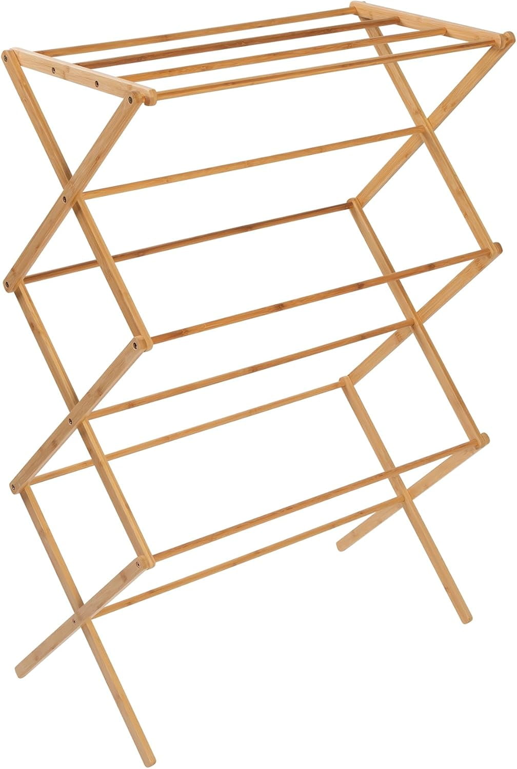 Collapsible Bamboo Drying Rack – Sturdy & Foldable Laundry Drying Rack ...