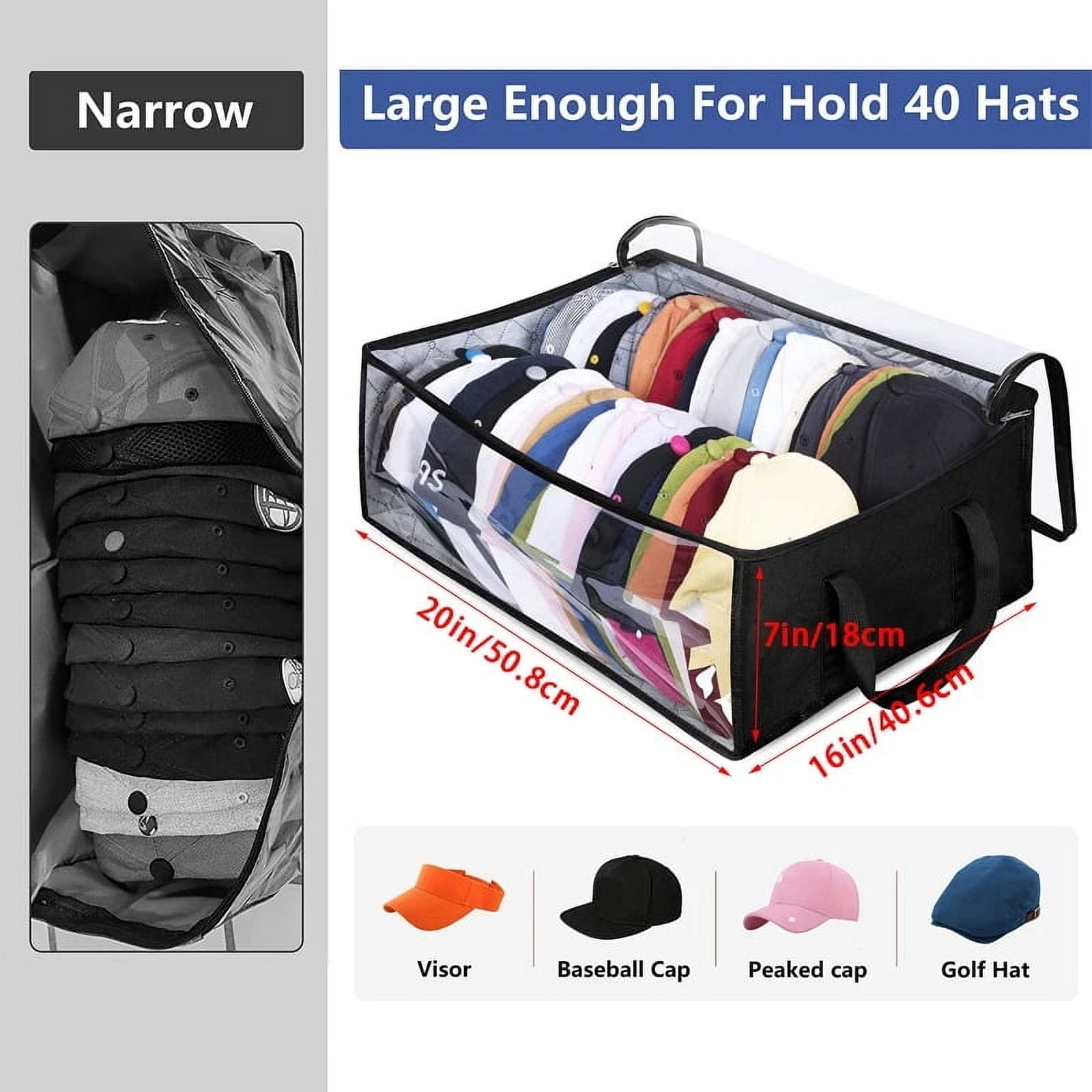 Collapsible Baseball Cap Storage Box, Large Capacity Cap Storage Bag ...
