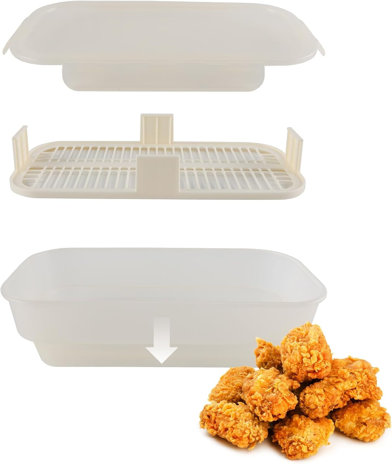 Collapsible Batter Bowl - Mess-Free Breading Shaker Container - Ideal ...