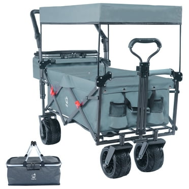 GDLF Beach Utility Folding Fishing Cart with Big Sand Surf, Heavy Duty ...
