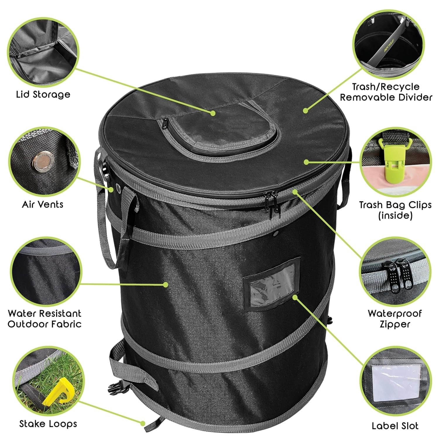 Collapsible Bin Trash & Recycle/Utility, Perfect for Camping, Laundry ...