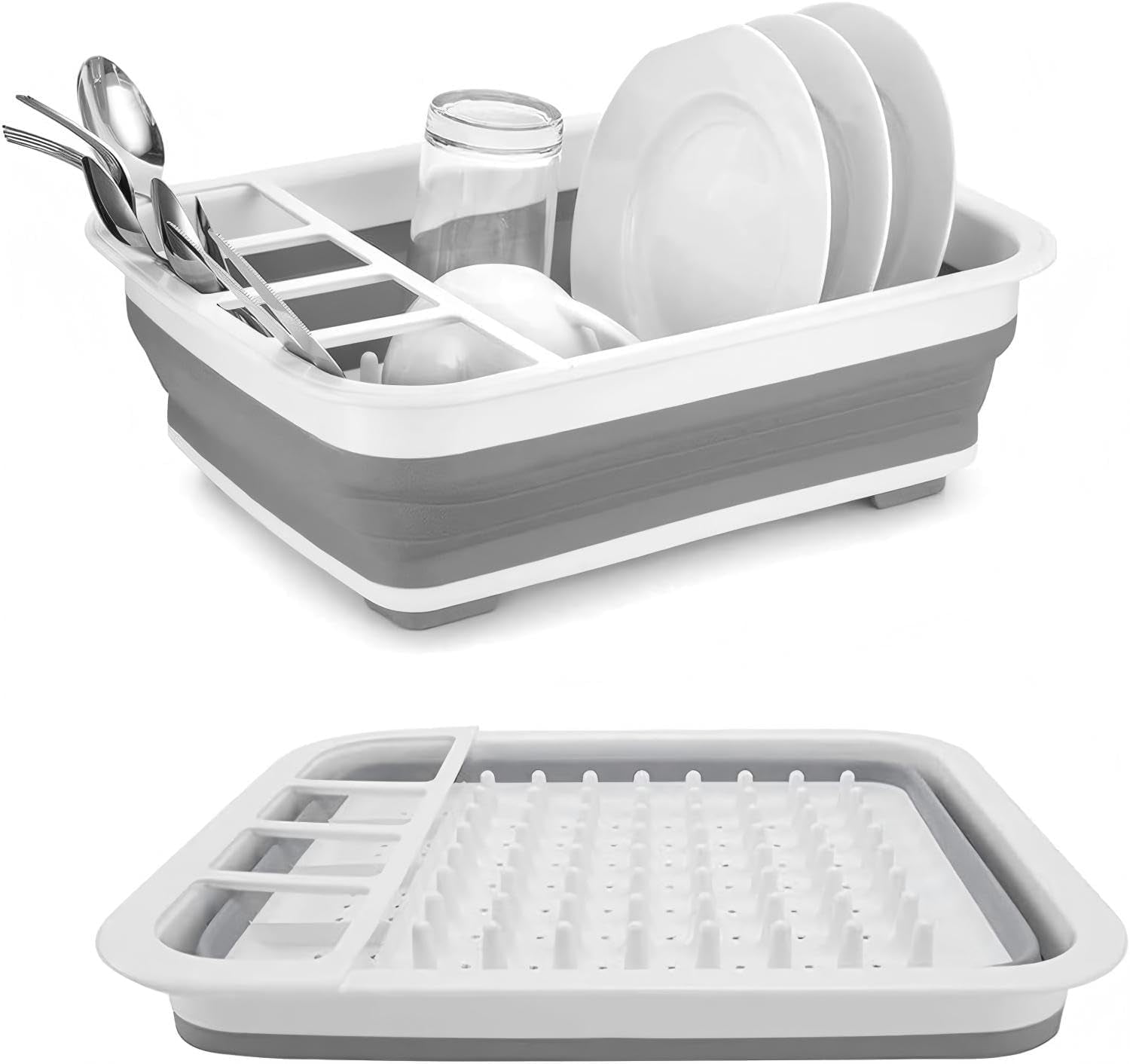 Collapsible Bowls, Plates, And Dishes Drainer, Portable Space-Saving ...