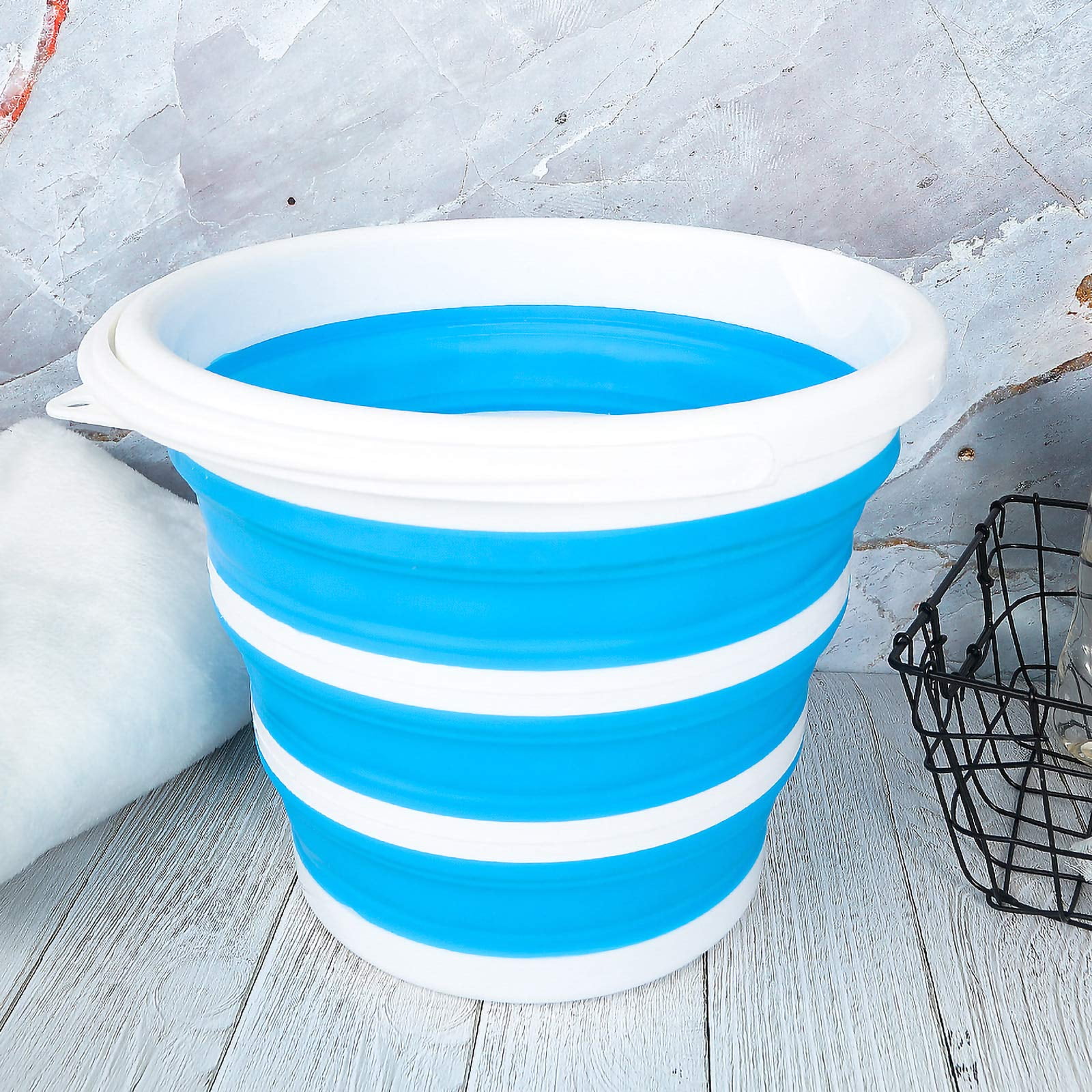 Collapsible Bucket 10L - 2.6 Gallon Cleaning, Mop, and Portable Water ...