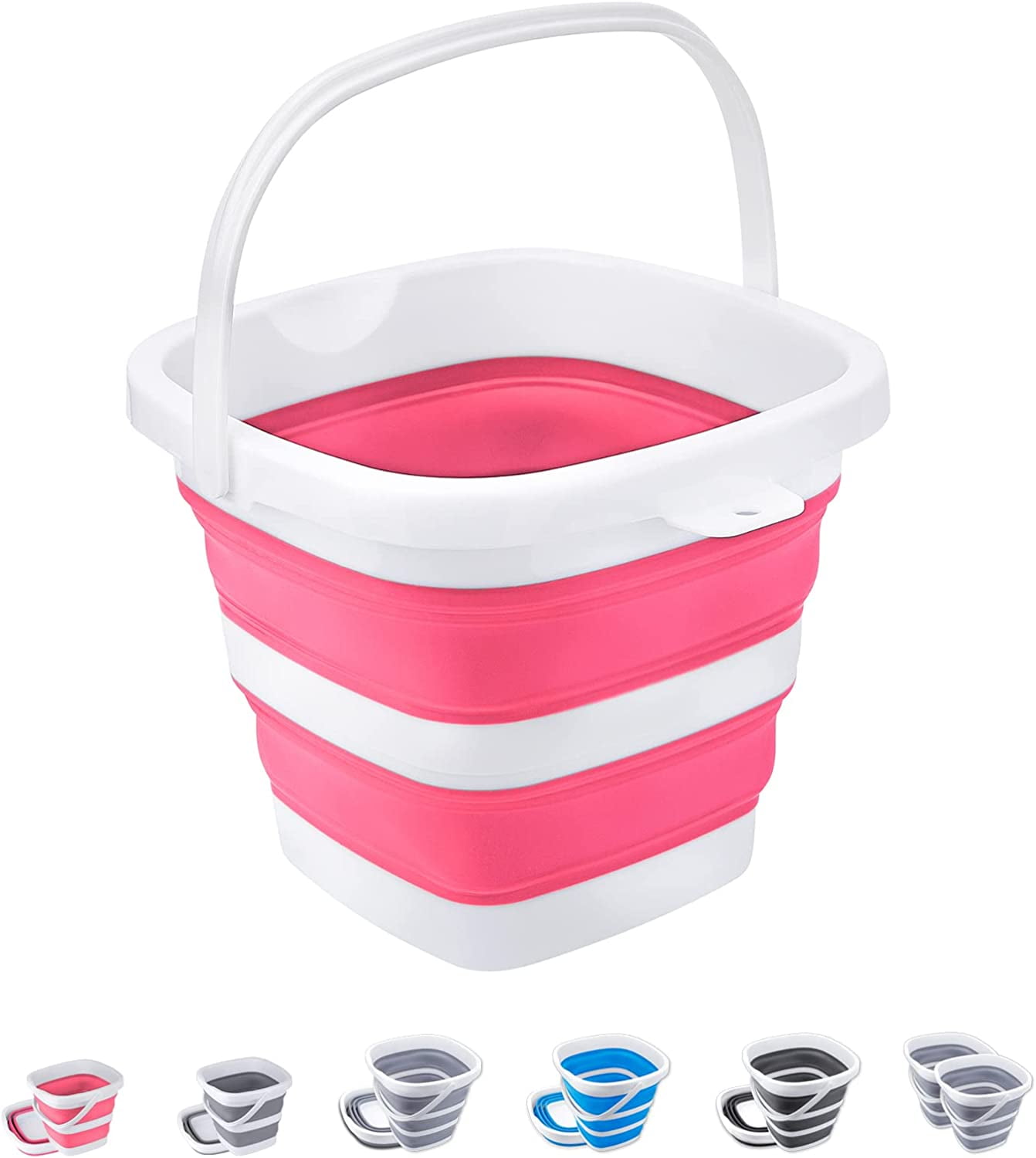 Collapsible Bucket, 5L Small Foldable Cleaning Utility Pail, Durable ...
