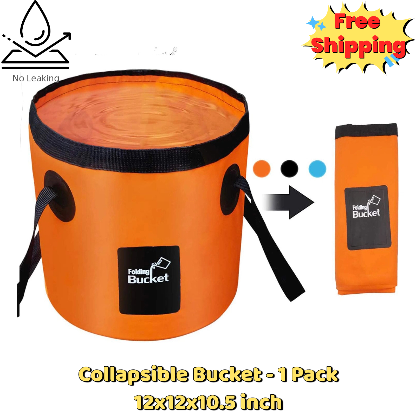 Collapsible Bucket, Camping Water Storage Container 5 Gallon (20L ...