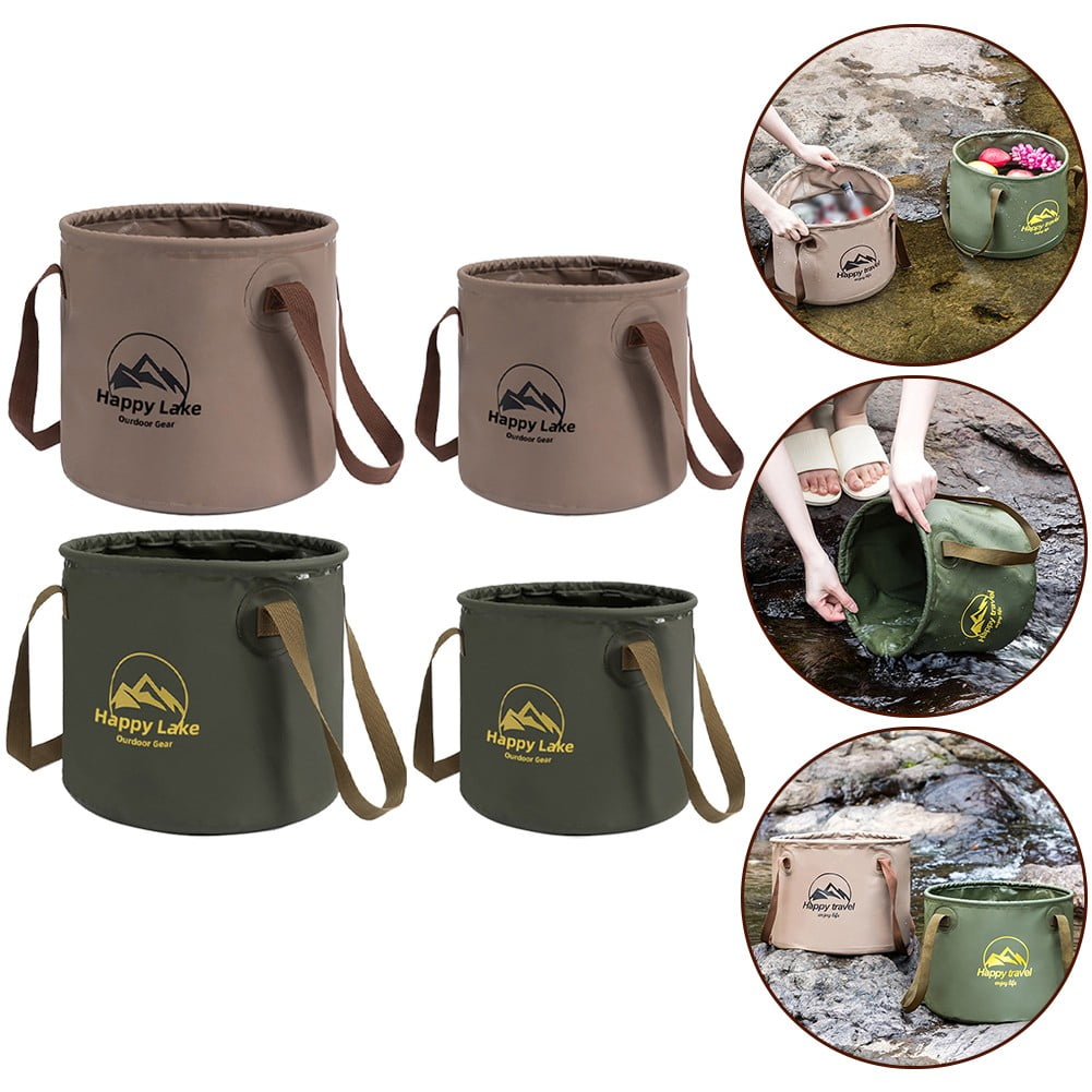 Collapsible Bucket Fishing Hiking Folding Bucket Water Container Wash ...
