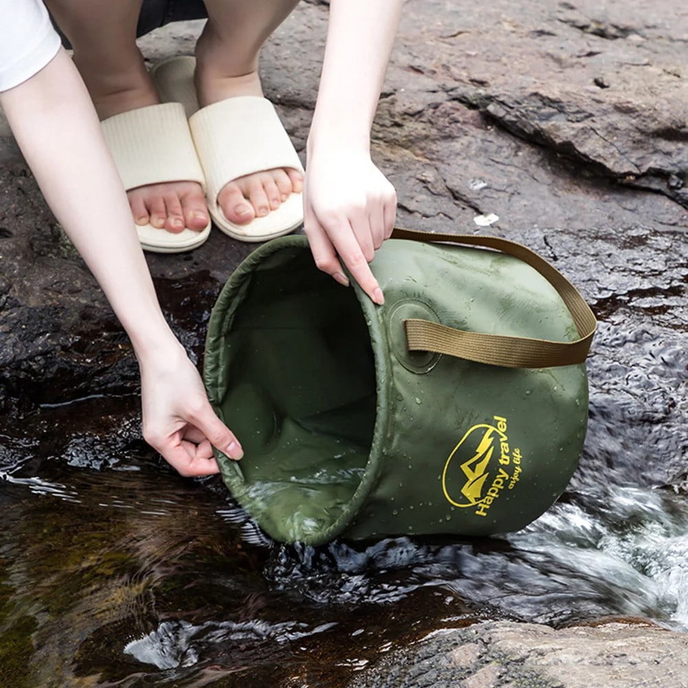 Collapsible Bucket Fishing Hiking Folding Bucket Water Container Wash ...