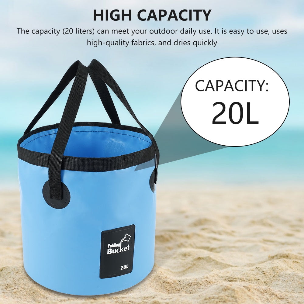 Collapsible Bucket with Handle, 2 Pack 5 Gallon Bucket(20L), Portable Camping Bucket, Ultra ...