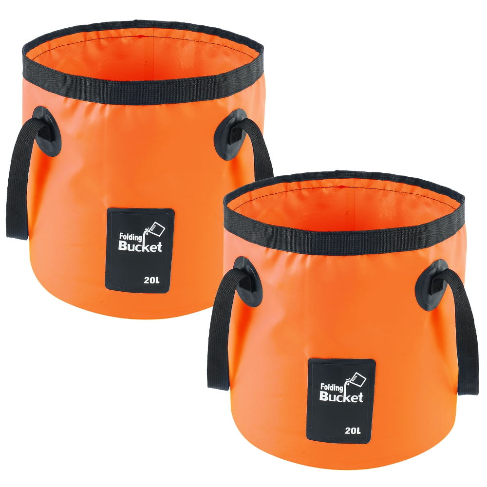 Collapsible Bucket with Handle, 2 Pack 5 Gallon Bucket(20L), Portable ...