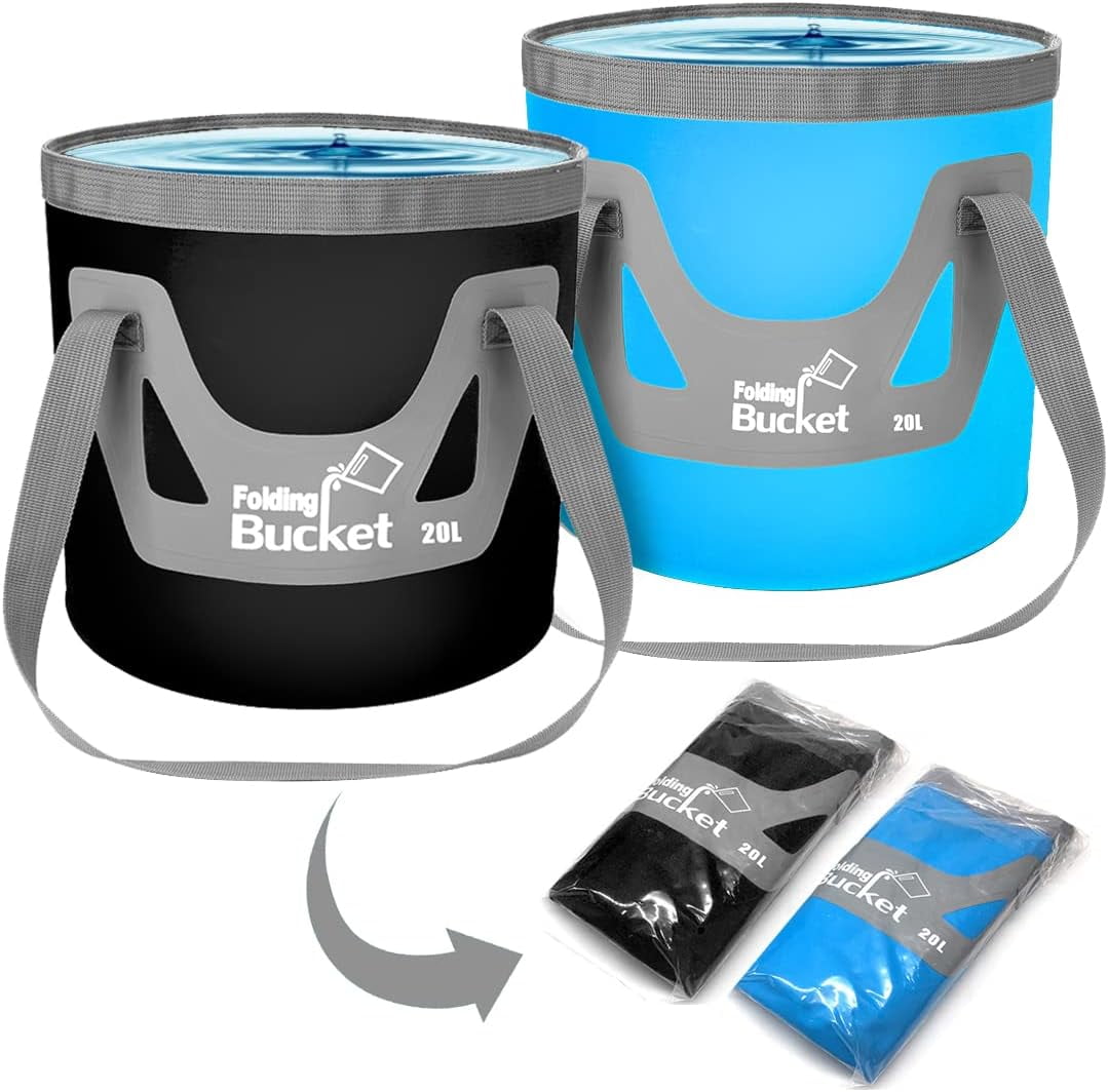 Collapsible Bucket with Handle 5 Gallon Portable Folding Bucket ...