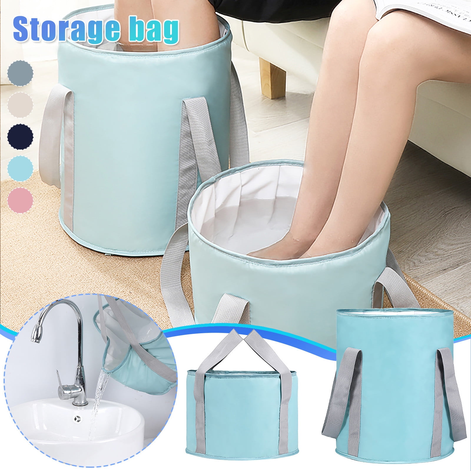 Collapsible Bucket for Soaking Feet, Foldable Bucket Foot Soaking Bag ...