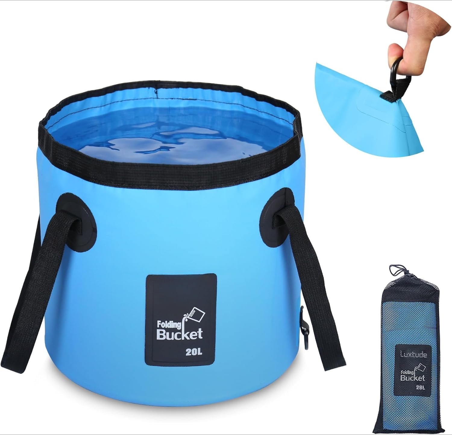 Collapsible Bucket with Handle, 5 Gallon(20L), Portable & Ultra ...
