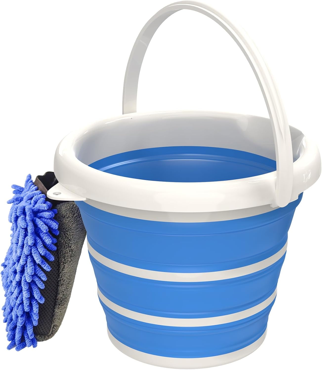 Collapsible Car Wash Bucket with Microfiber Mitt, 10L (2.6 Gallon ...