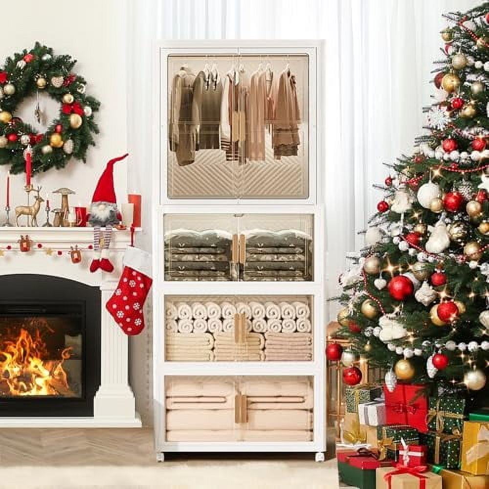 Collapsible Clothes Cabinet Large Portable Closet Plastic Folding ...