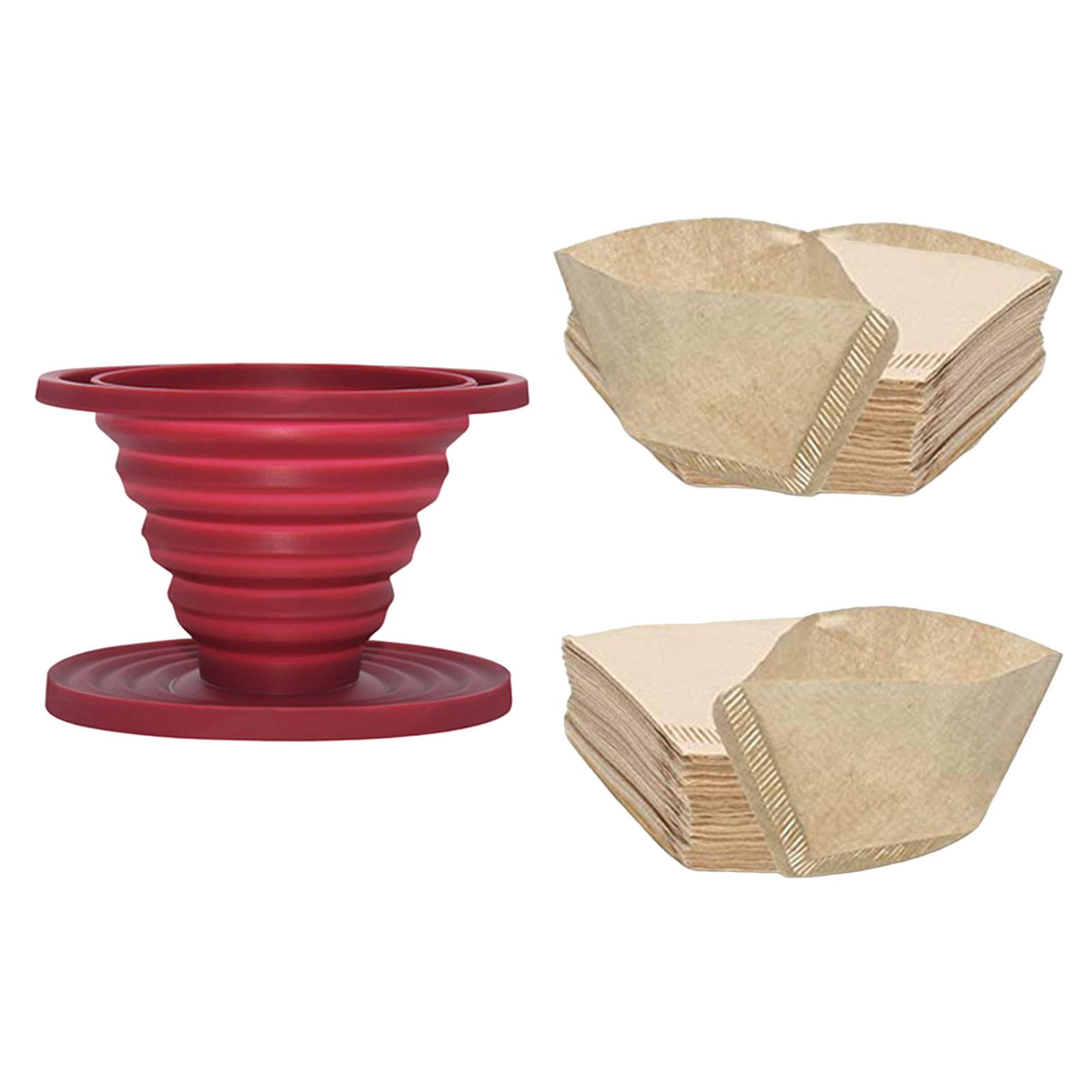 Collapsible Coffee Dripper Filter Manual Maker with 80 Unbleached Paper ...