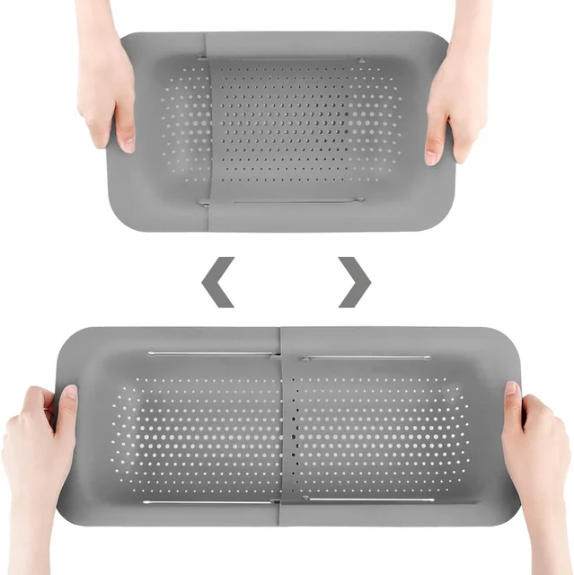 Collapsible Colander Kitchen Extendable Strainer Fruits Noodle Pasta ...