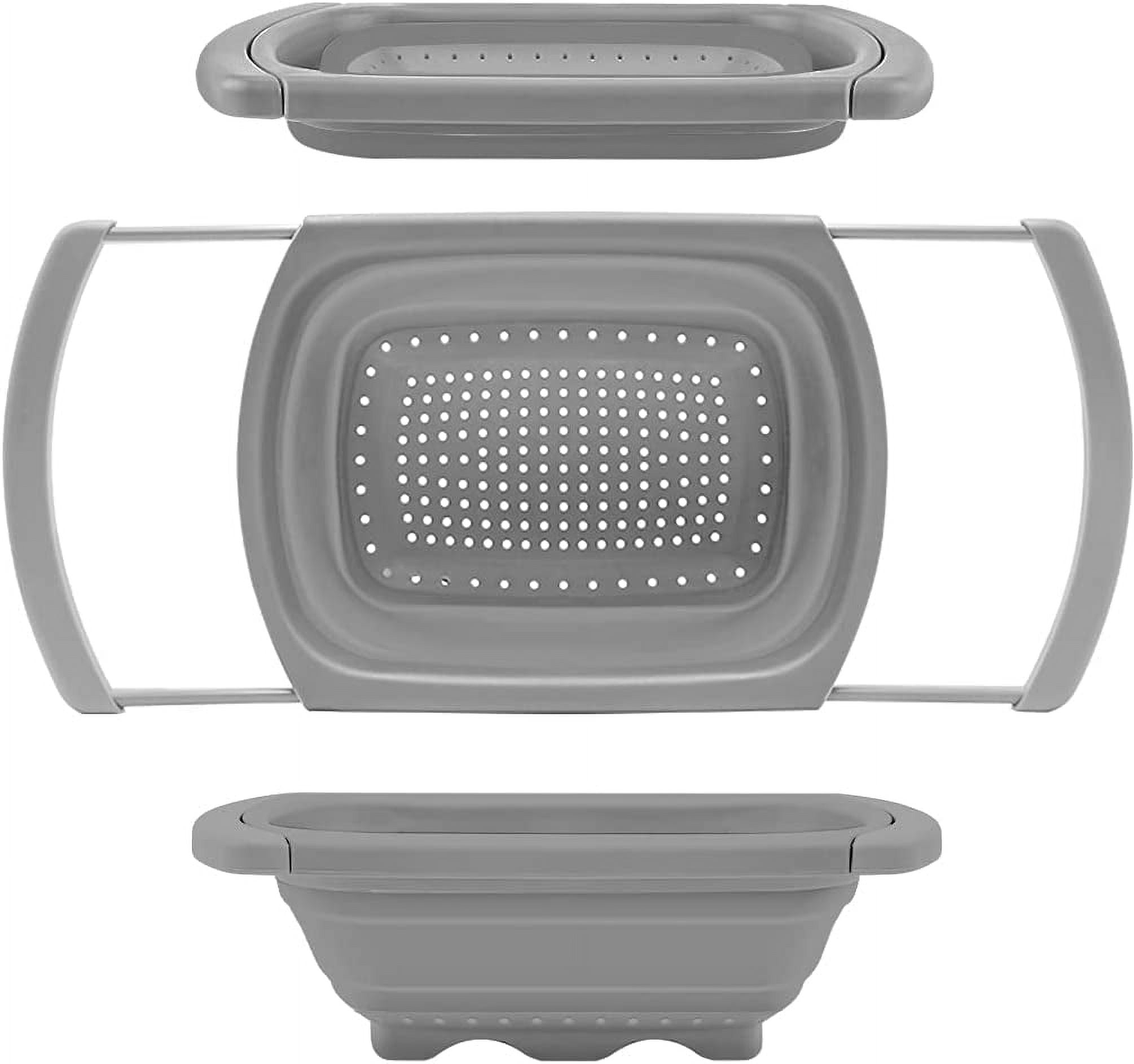 Collapsible Colander. Over The Sink Silicone Kitchen Strainers with ...