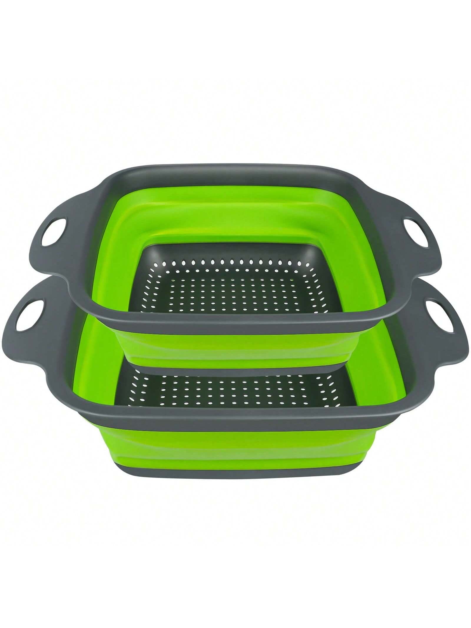 Collapsible Colander Set of 2 – 11.5 Inch Silicone Strainer and 9.5 ...