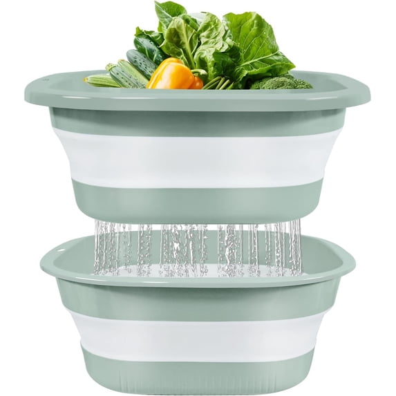 Collapsible Colander and Sink Basin Set - 2 in 1 Collapsible Colander ...