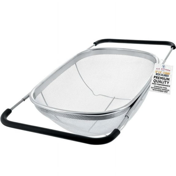 Collapsible Colander with Expandable Rubber Handles - Rectangular Sieve ...
