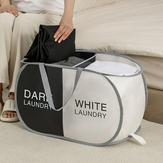 Collapsible Compartment Laundry Hamper Durable Foldable Storage For ...