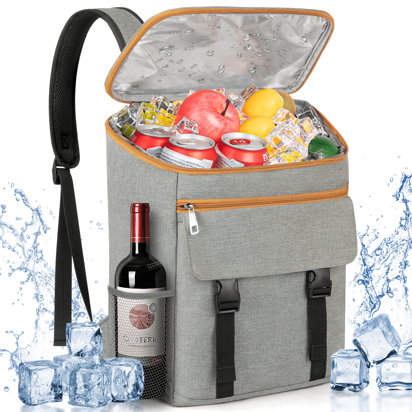 35 Can Camping Cooler Backpack, Soft Backpack Coolers Insulated ...